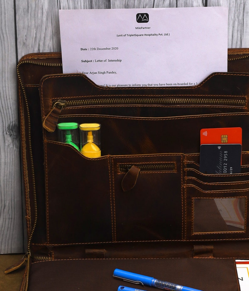 Leather Paper Case File Organizer | Personalized Paper Portfolio, A4 ...