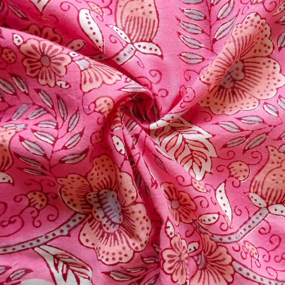 Hand Block Print Cotton, Block Print Cotton, Fabric by the Yard ...
