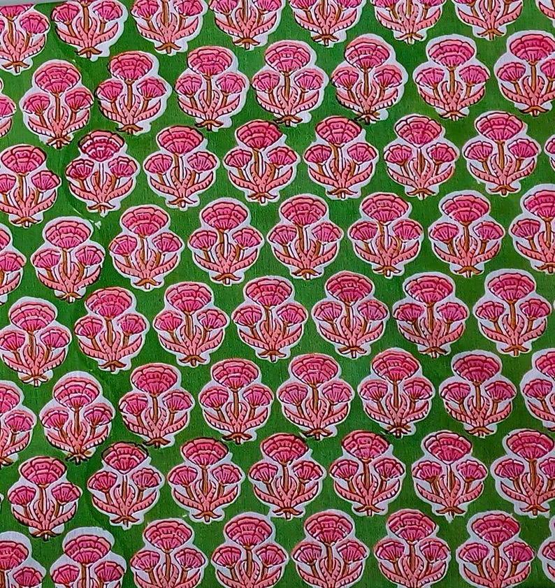 Indian Hand Block Print Cotton Fabric, Loose Cotton Fabric, 100% Cotton ...