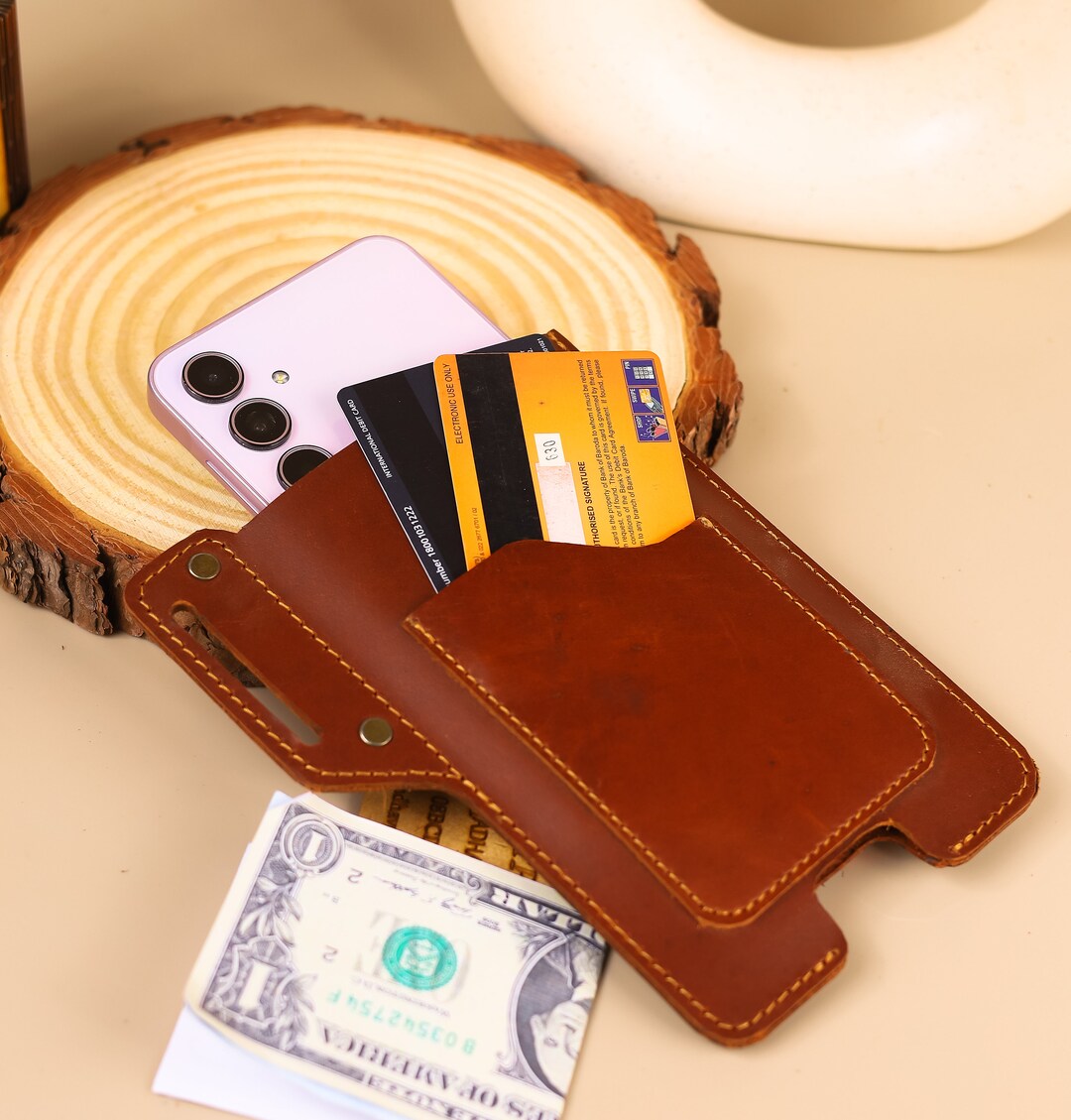 Personalized Phone Holder - Custom S24 Plus, iPhone Leather Cover ...