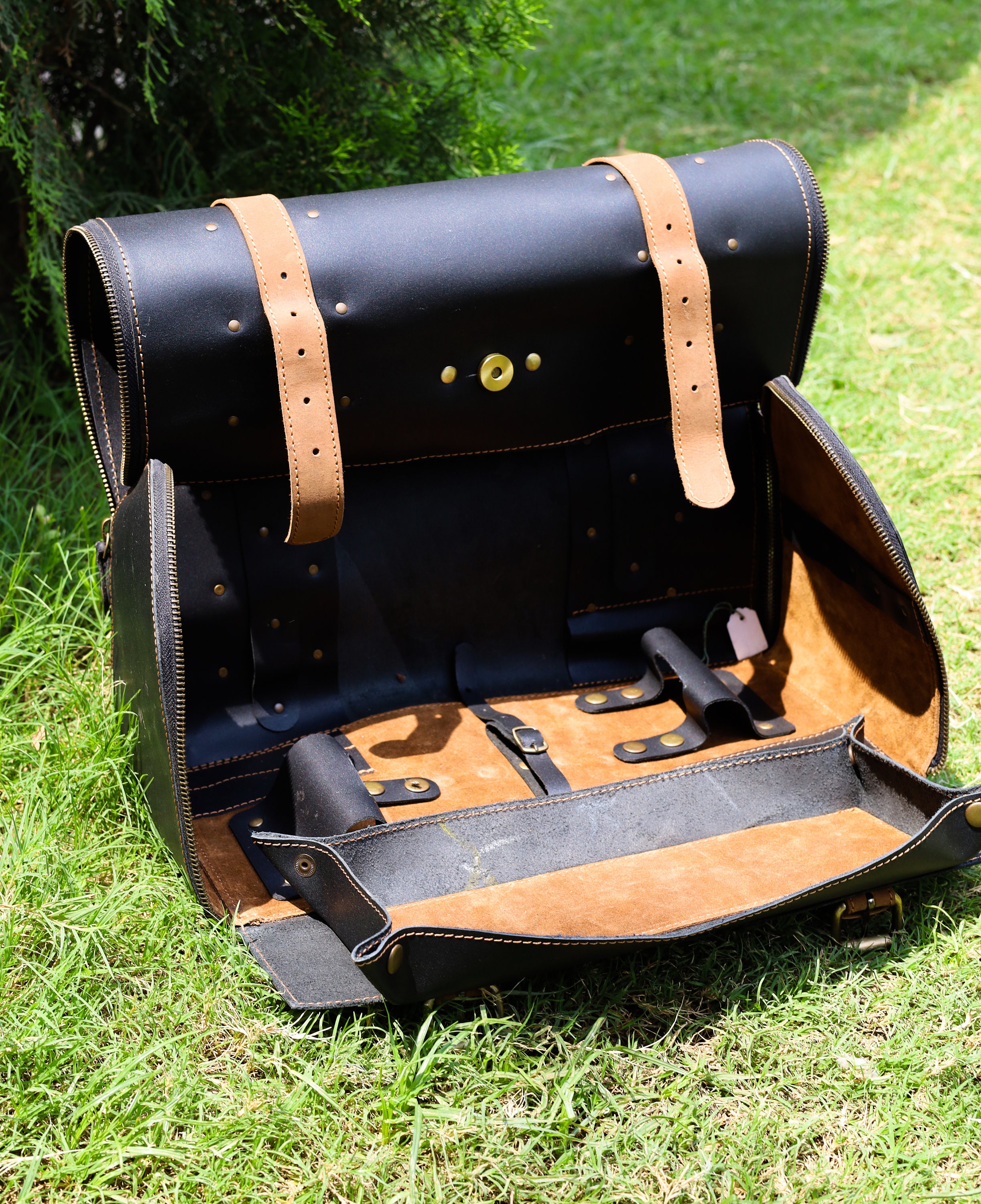 Personalized Leather Tool Bag Box | Tool Instruments Carry Organizer ...