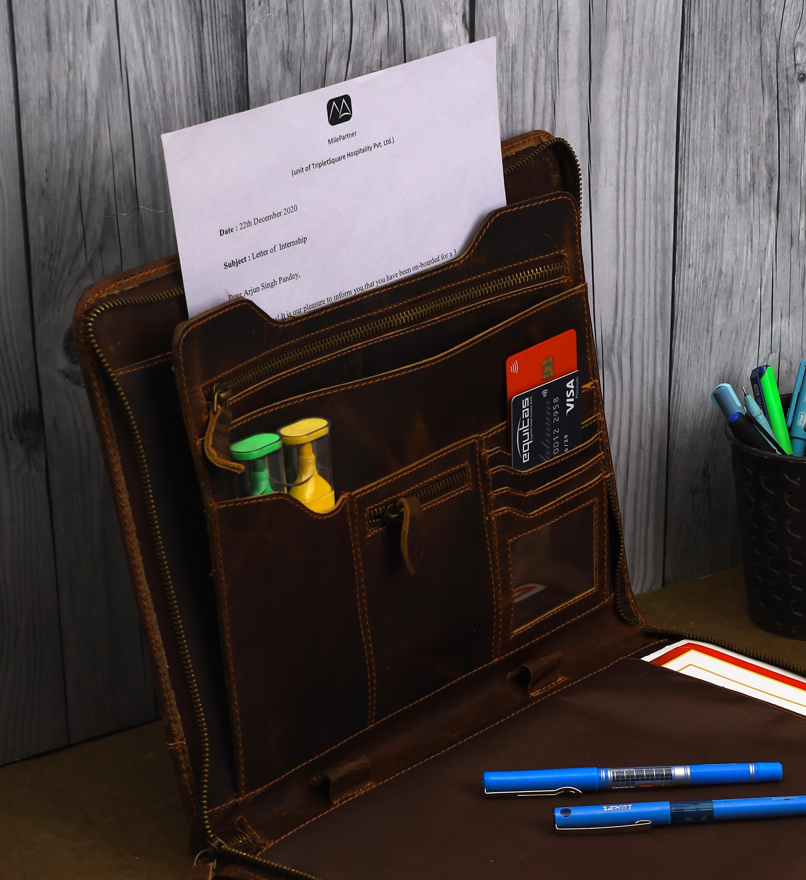 Leather Paper Case File Organizer | Personalized Paper Portfolio, A4 ...
