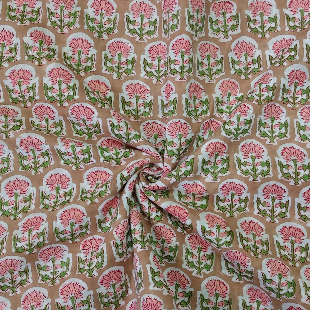 Fabric by the Yards,hand Block Print Fabric, Indian Cotton Fabric, Hand ...