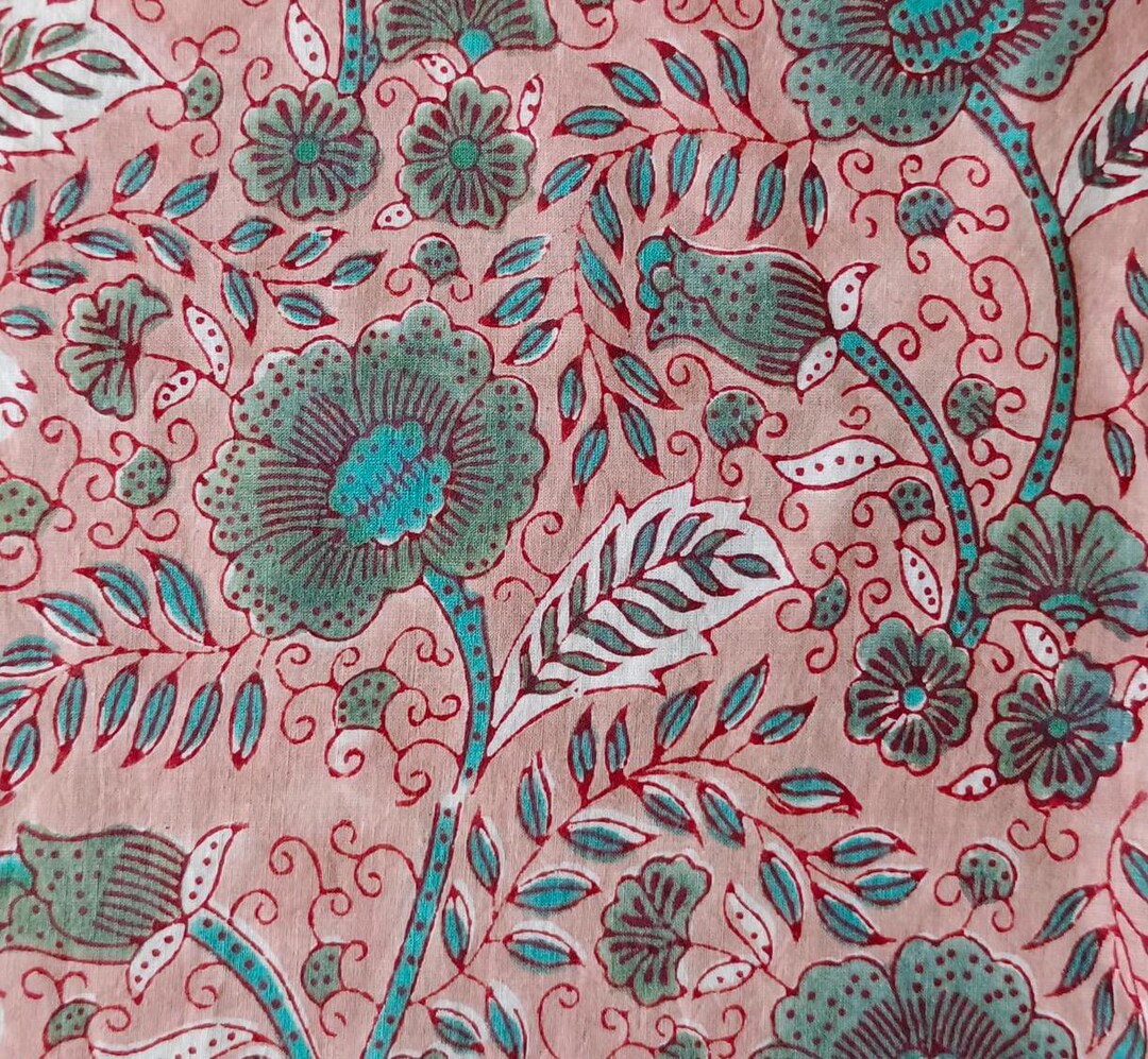 Hand Block Print Cotton, Hand Print Fabric, Fabric by the Yard ...