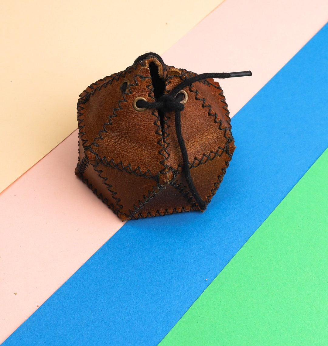 Genuine Leather Dice Pouch Bag | Drawstring Bag for Crystals, Jewelry ...