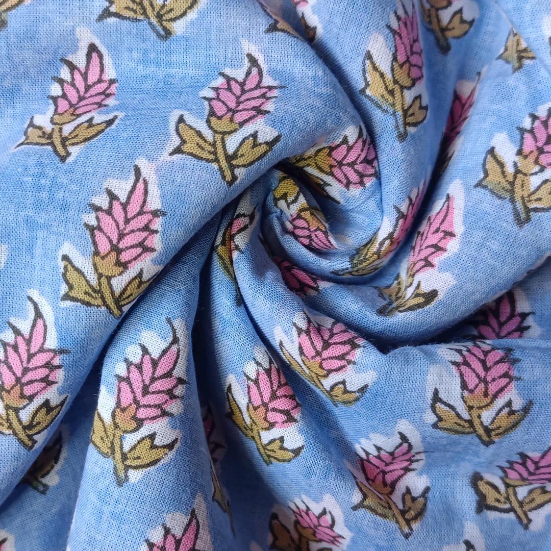 Authentic Hand Block Printed Cotton Fabric, Hand Stamped, Wooden Block ...