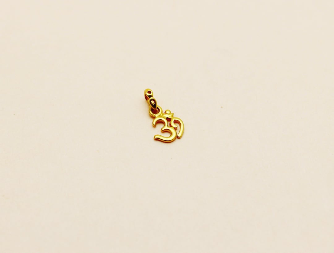 Gold Om Pendant, 18k Solid Gold Om Pendant, Om Pendant, Gold Om ...