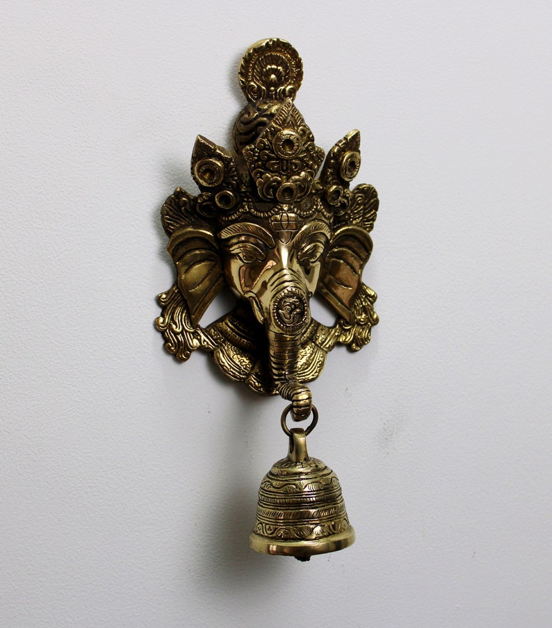 Wall Hanging Ganesh Ethnic Brass Ganesha Wall Decor With - Etsy