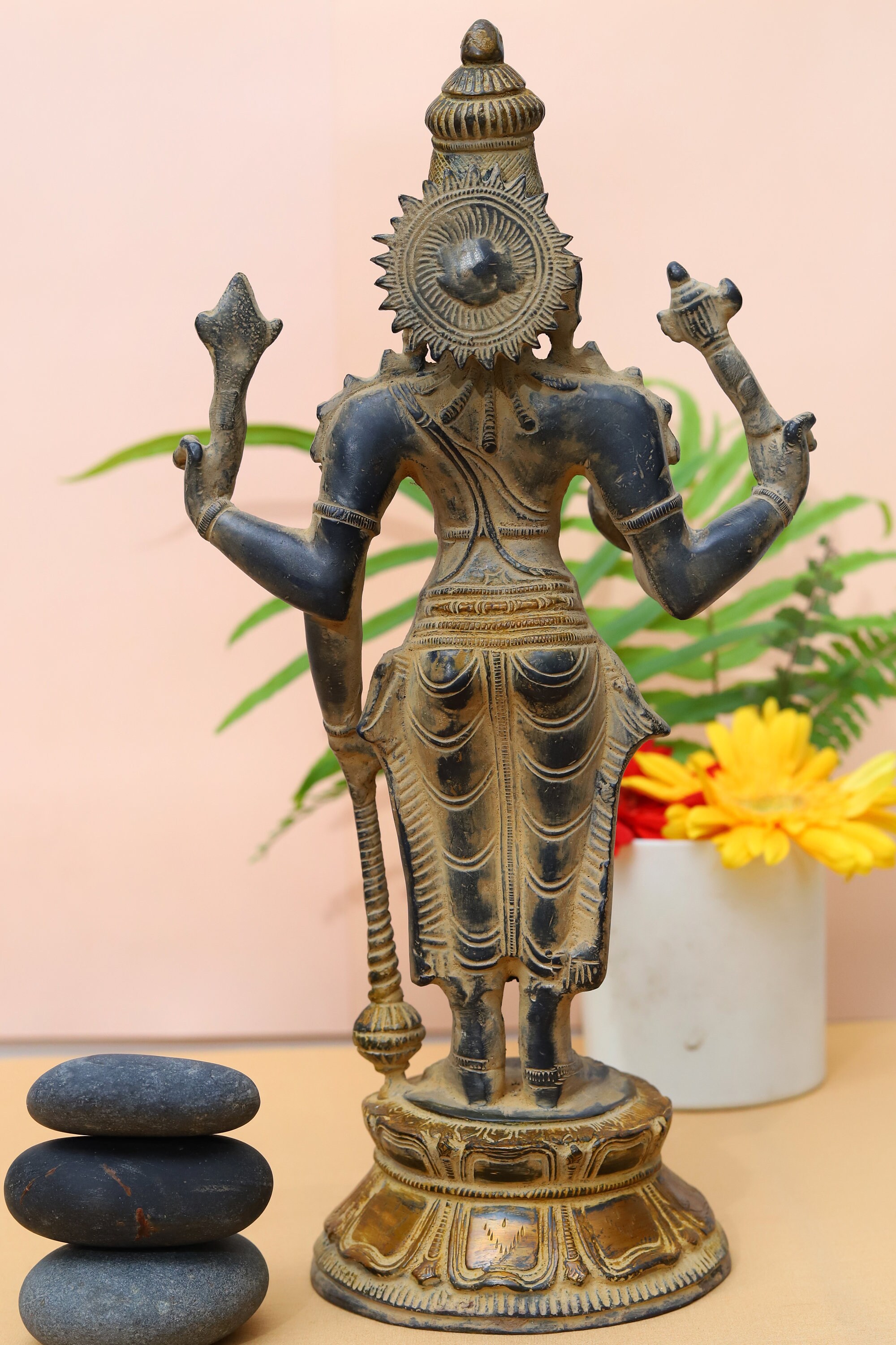 Brass Vishnu Statue Vishnu Statue 30 Cm Large Size Lord - Etsy