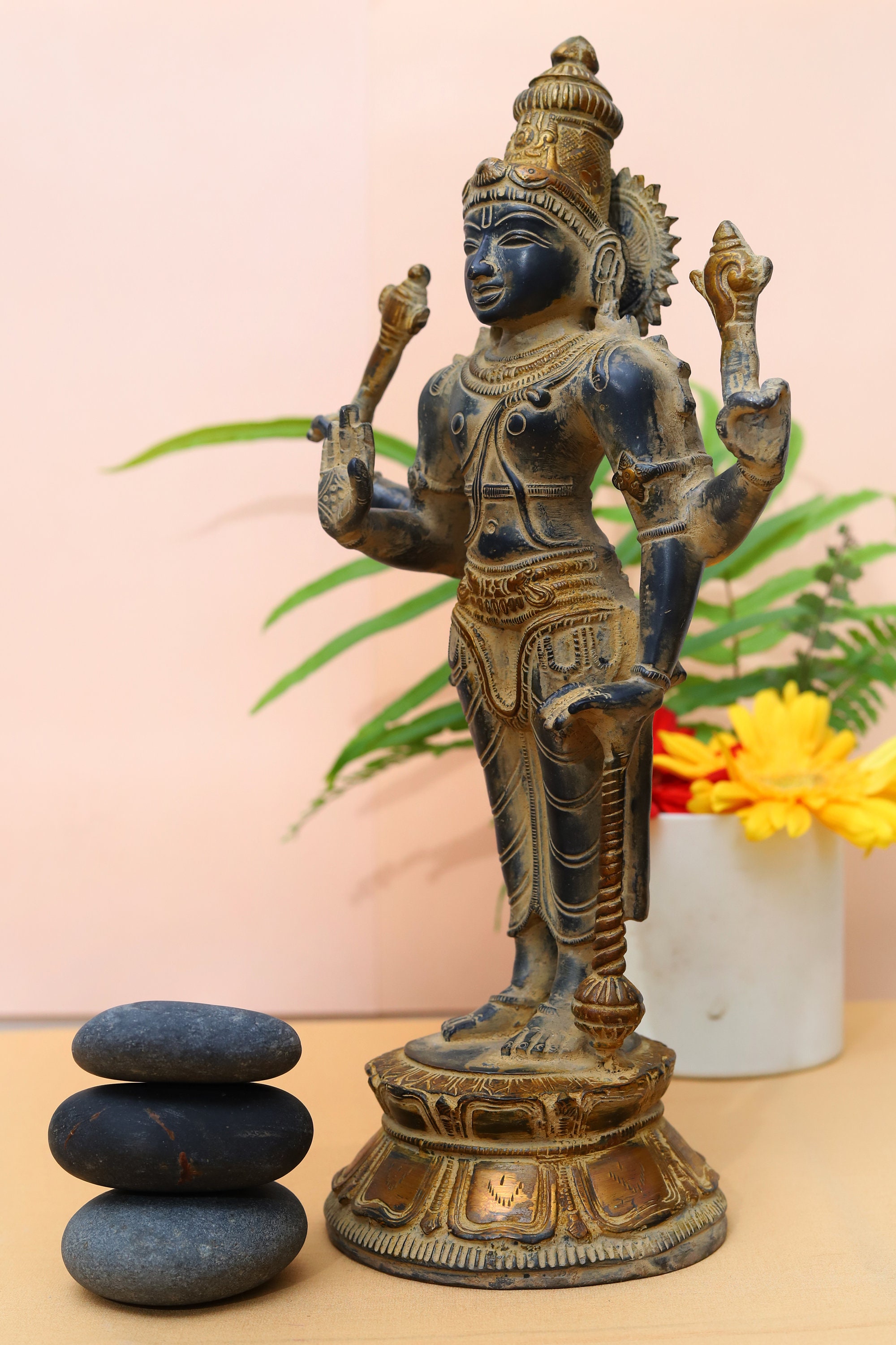 Brass Vishnu Statue Vishnu Statue 30 Cm Large Size Lord - Etsy