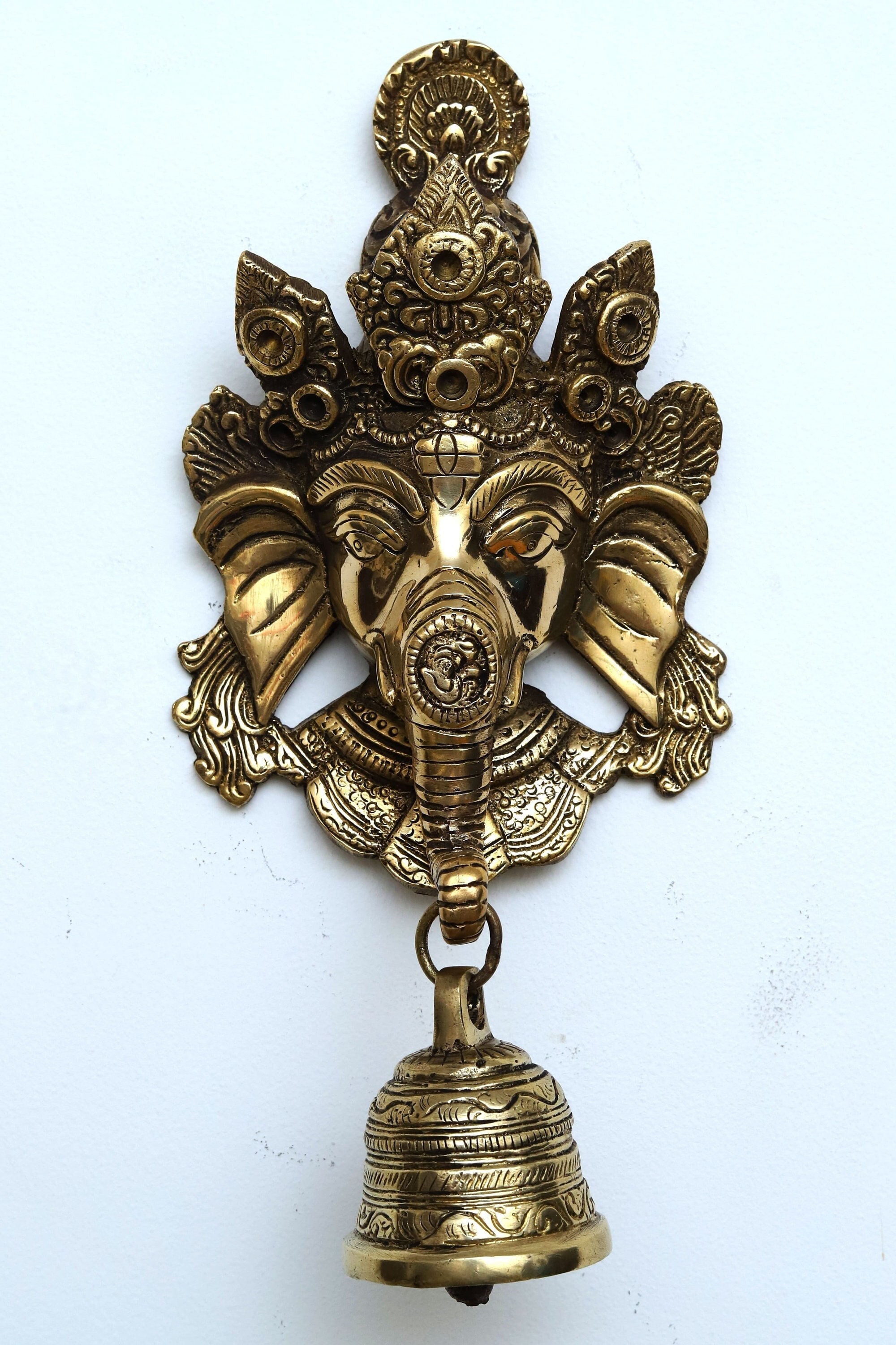 Wall Hanging Ganesh Ethnic Brass Ganesha Wall Decor With - Etsy