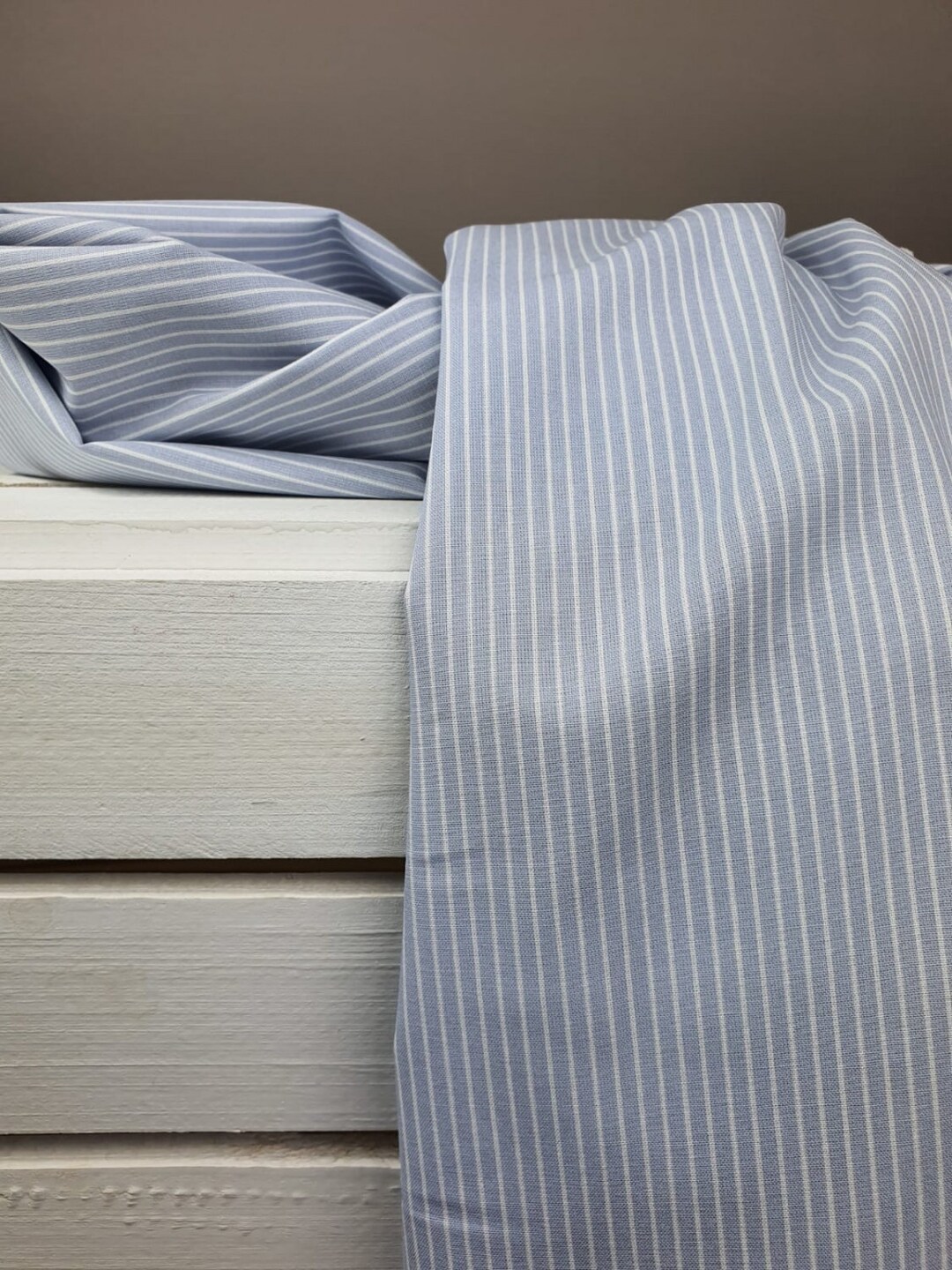 Westphalian Fabrics Cotton Fabric Capri Stripes Grey White - Etsy