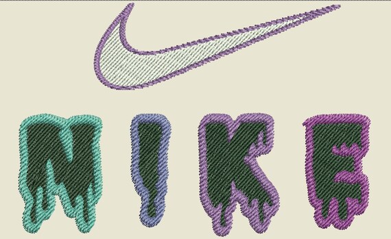 3 Nike logo check drip digitized embroidery files .xxx .jef | Etsy