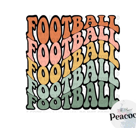 Boho Football PNG Football Wave Font Stacked Words Minimal - Etsy