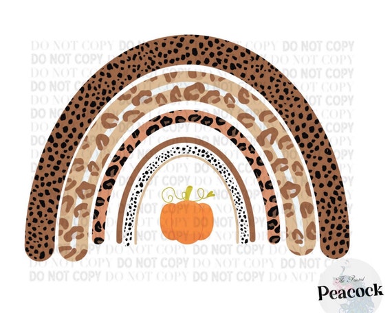 Fall Boho Rainbow Leopard Rainbow PNG Pumpkin Neutral - Etsy