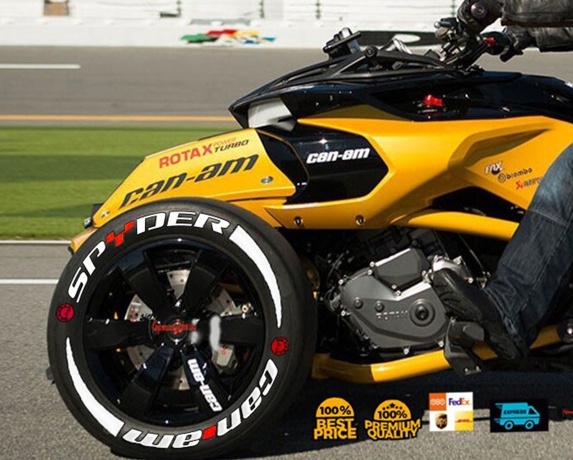 Tire Lettering Permanent SPYDER Can-am Raised Tyre Sticker Fits ...