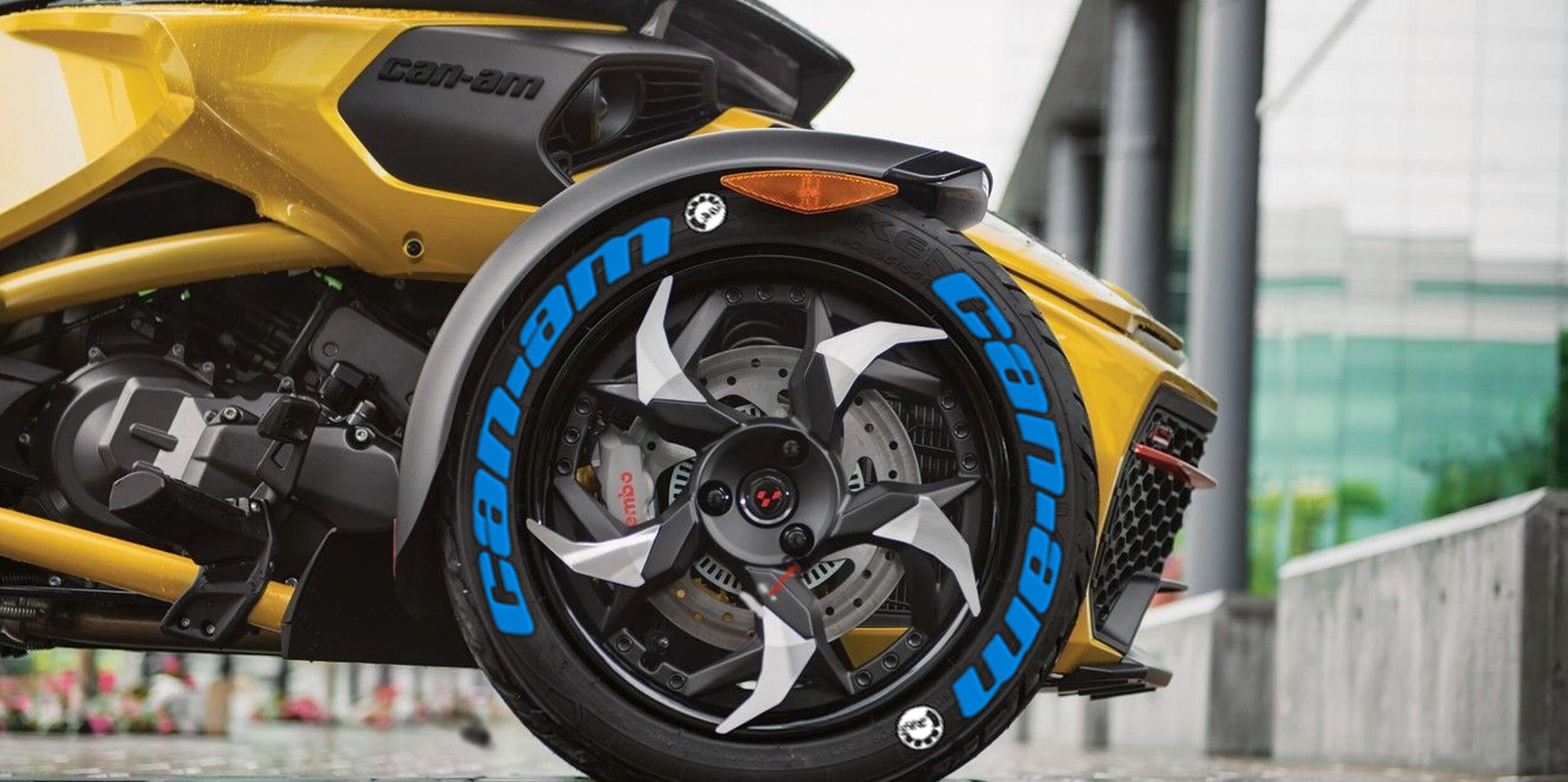 Tire Lettering RYKER SPYDER Can Am Raised Tyre Sticker Fits 1517set for ...