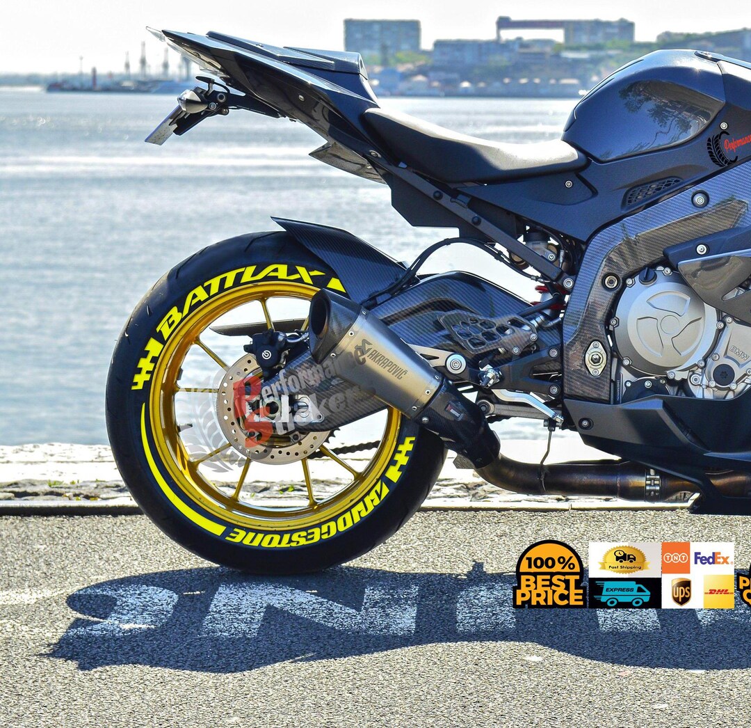 Motorcycle Tire Lettering BATTLAX Tyre Lettering PERMANENT Sticker SET ...