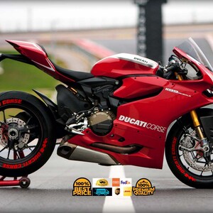 Motorcycle Tire Lettering Ducati CORSA Tyre Lettering Permanent Sticker ...