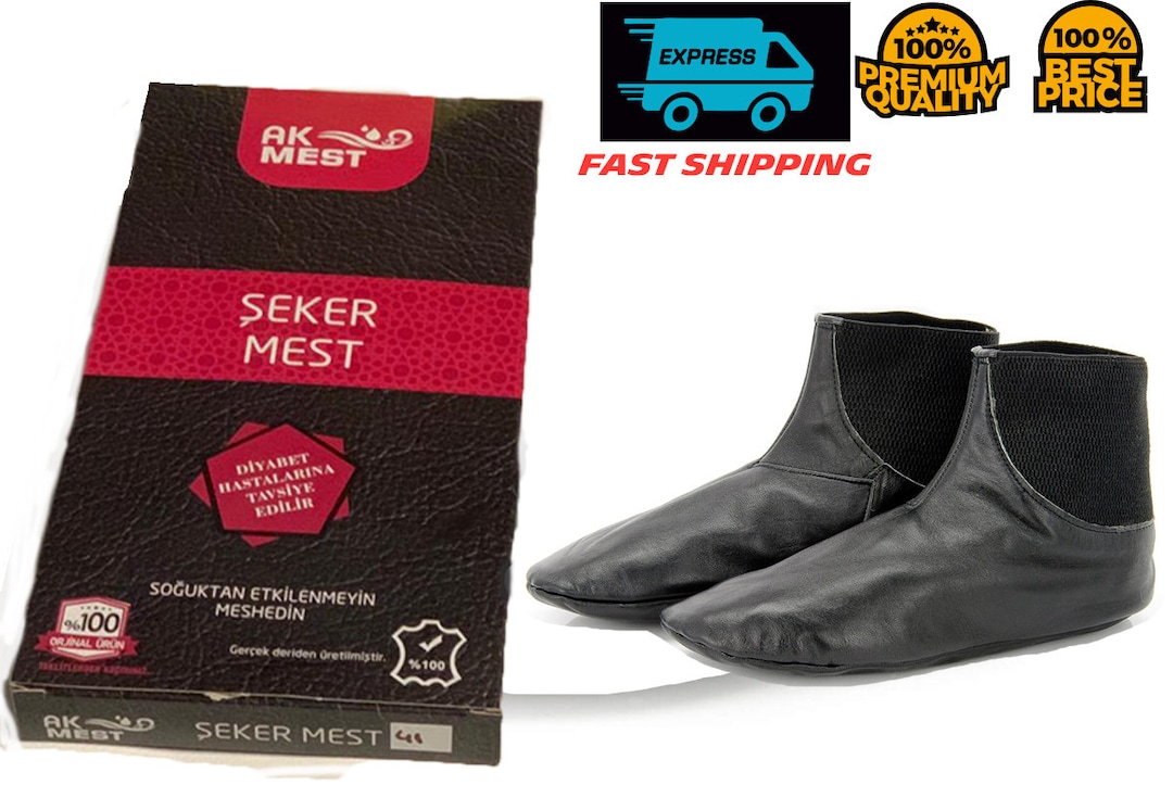 Genuine Leather Socks Kuff Quff Elastic Slipper Islam Muslim Kuffain ...