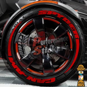 Tire Lettering Fits SPYDER CAN-AM Permanent Raised Tyre Sticker 15"-17 ...