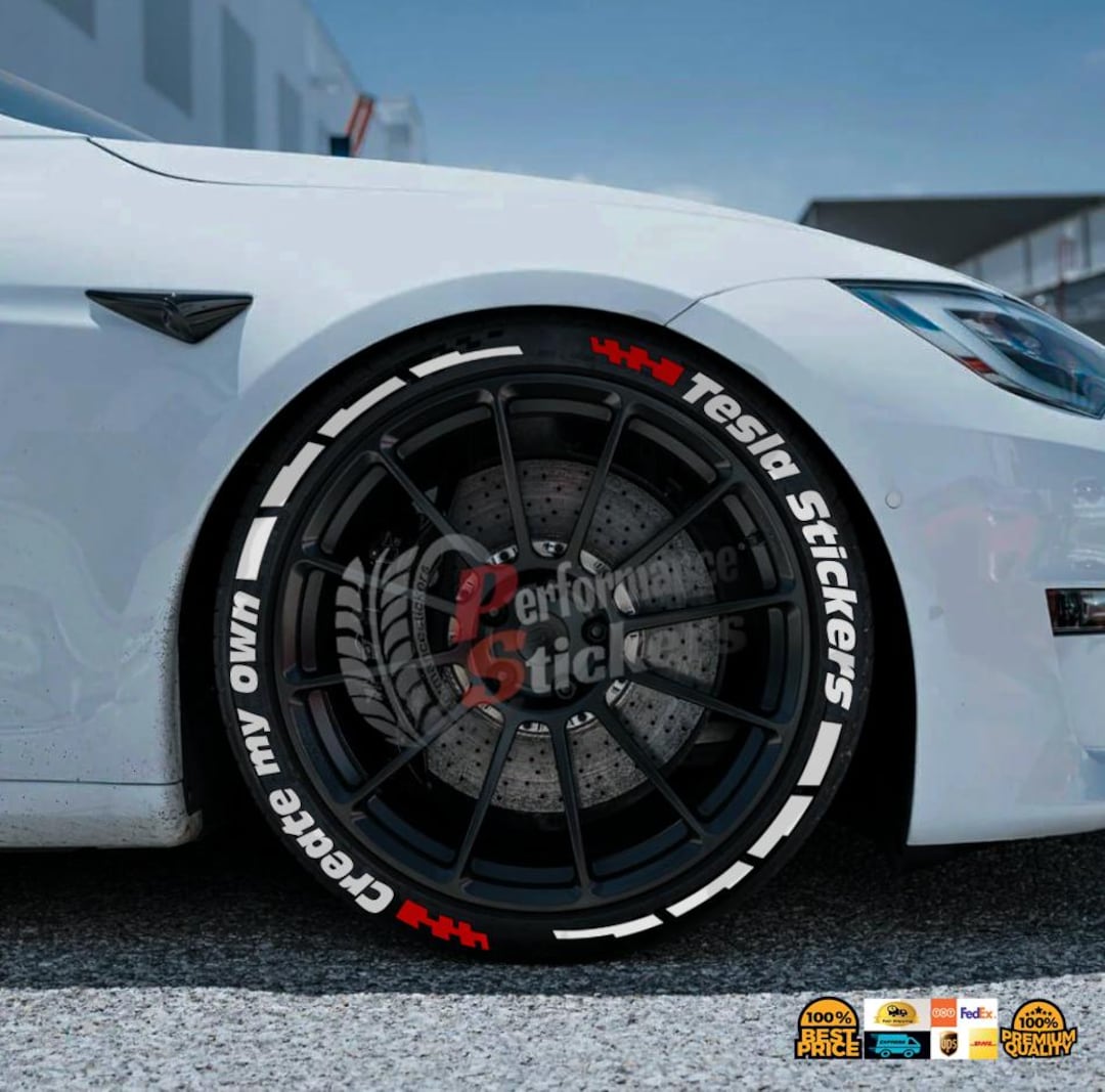 Tire Lettering TESLA CUSTOM Wording Create Your Own Tyre Decal Sticker ...