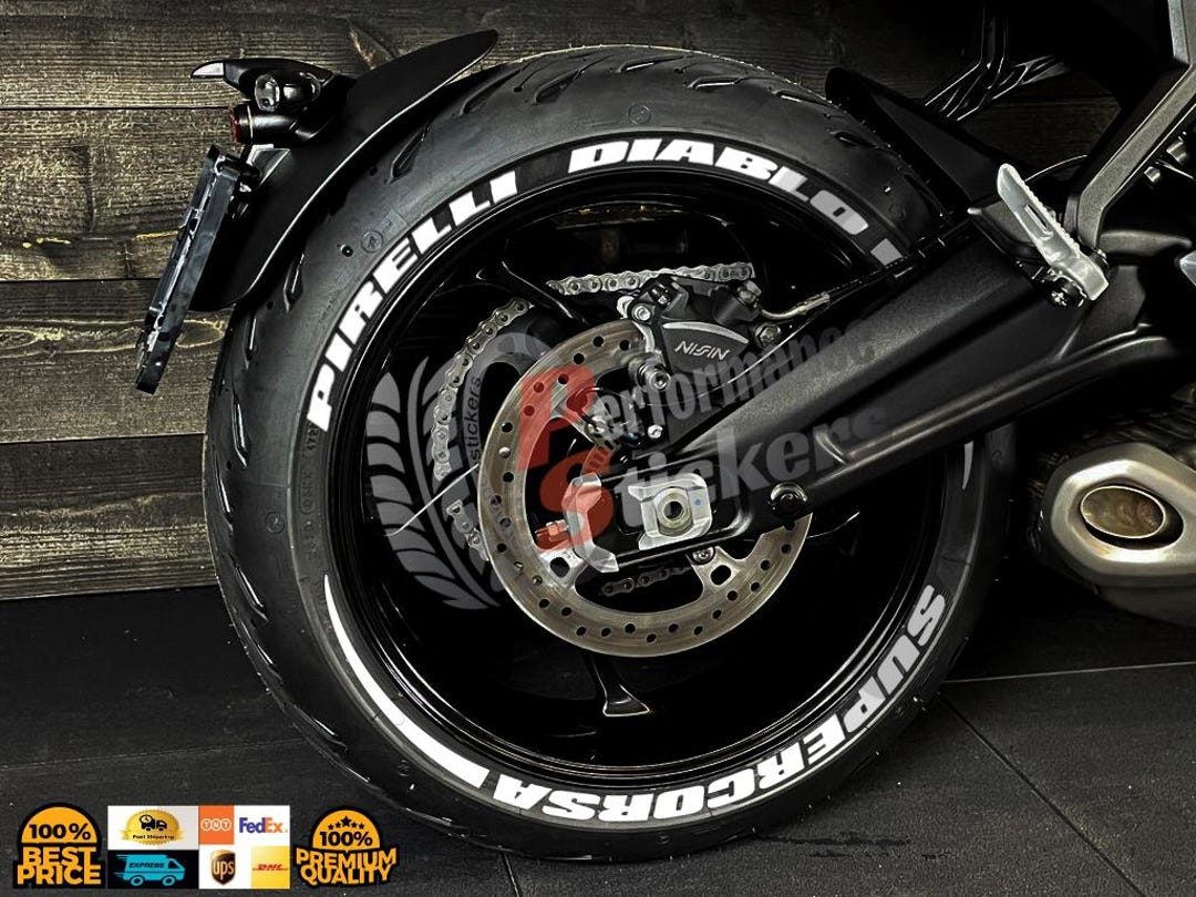 Motorcycle Tire Lettering DIABLO SUPERCORSA Tyre Lettering Sticker SET ...
