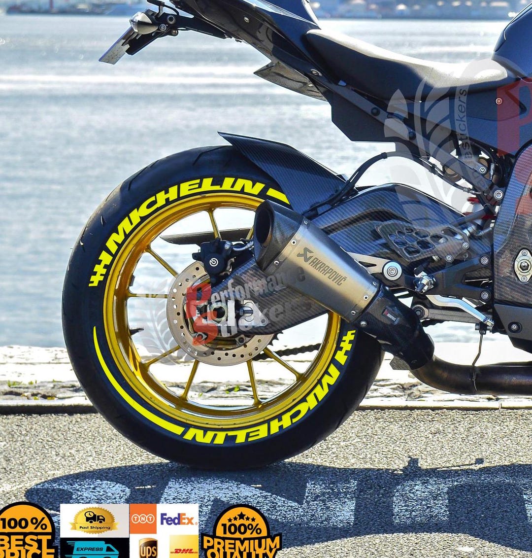 Motorcycle Tire Lettering Michelin Tyre Lettering Permanent Sticker SET ...