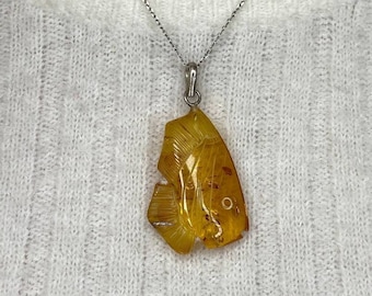 Amber Fish Pendant | Etsy