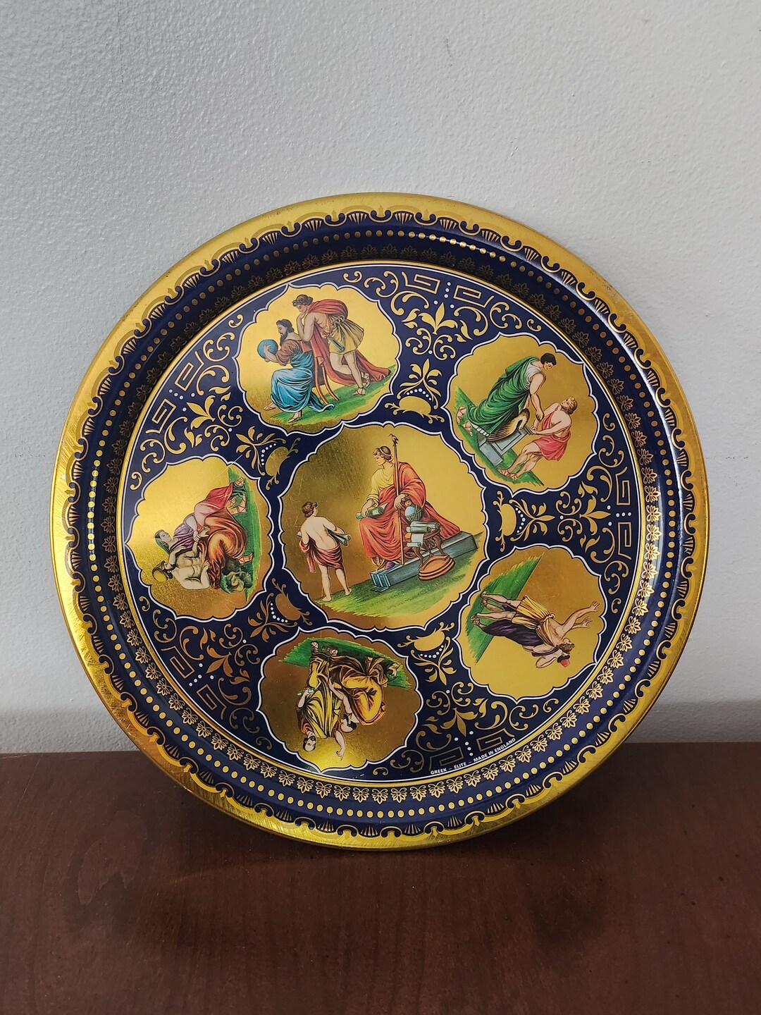 3 Vintage Decorative Elite Metal Cocktail Trays Unique Set of 3 Greek ...