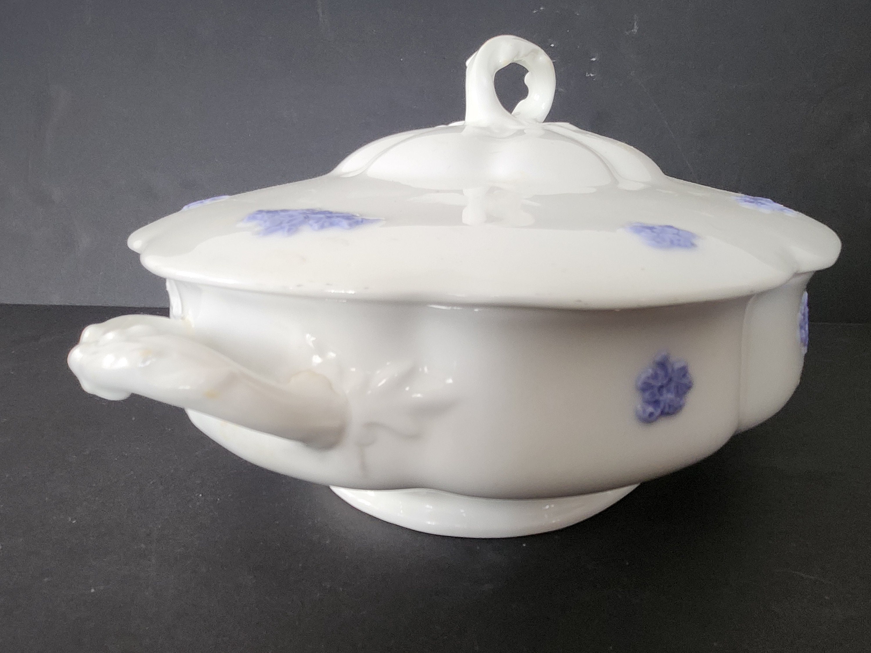 Adderly England Blue Chelsea Covered Vegetable Tureen, Antique Bone ...