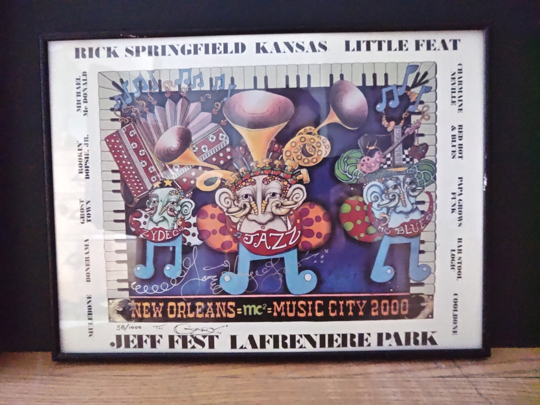 Retro Vintage Music Festival Poster, Jeff Fest New Orleans 2000, Jazz ...