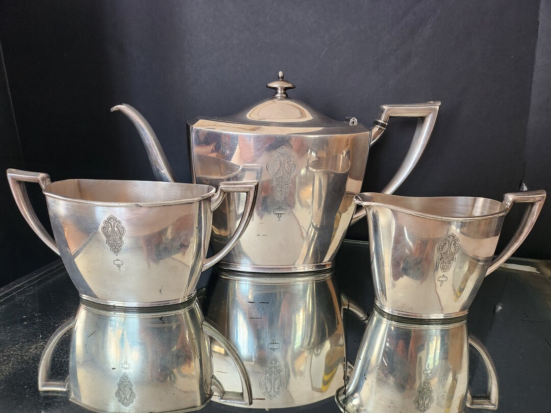 Art Deco 3 Piece Tea Set, Community Plate Silver, Fabulous 920s Tea Set ...