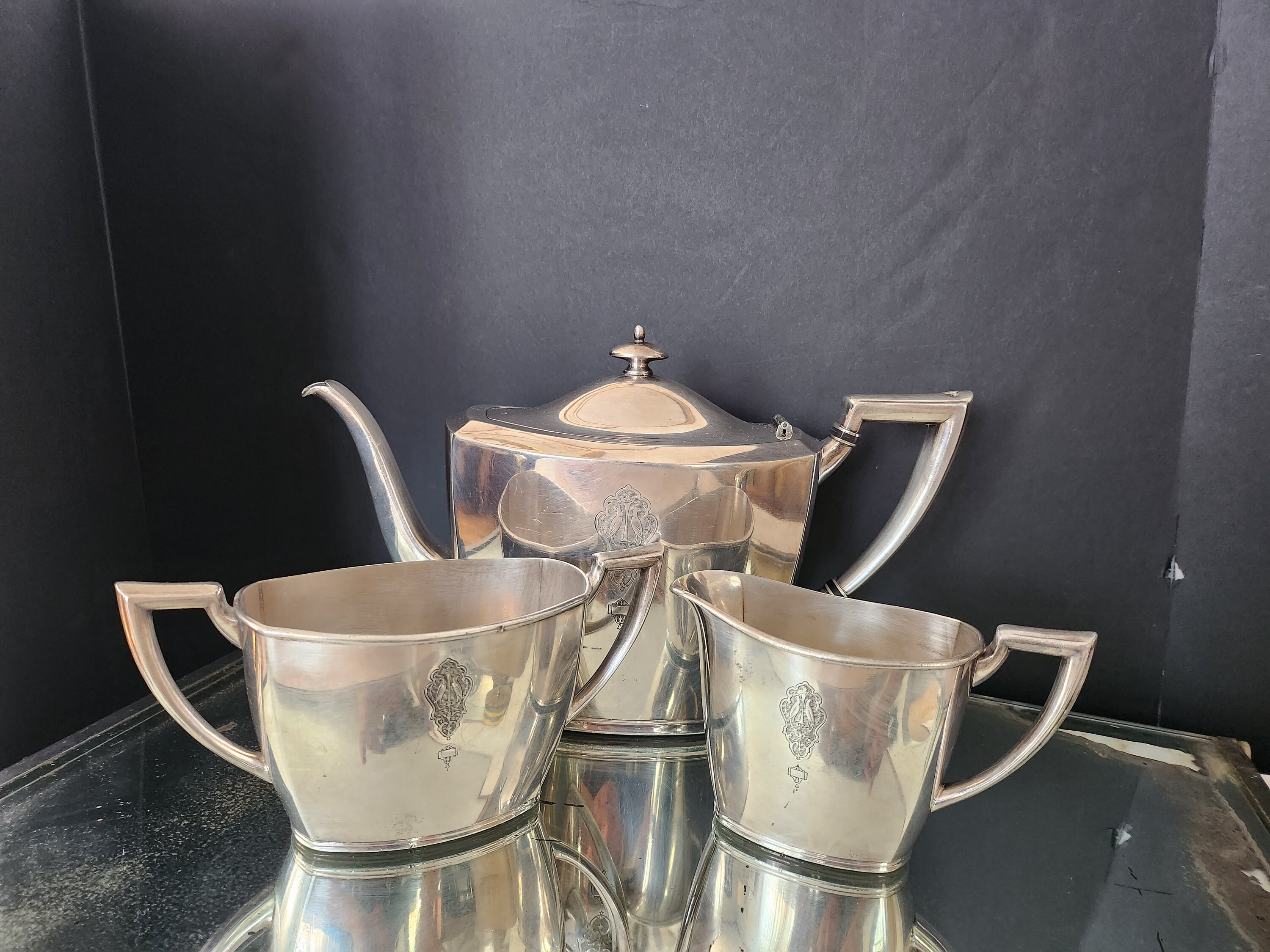 Art Deco 3 Piece Tea Set, Community Plate Silver, Fabulous 920s Tea Set ...
