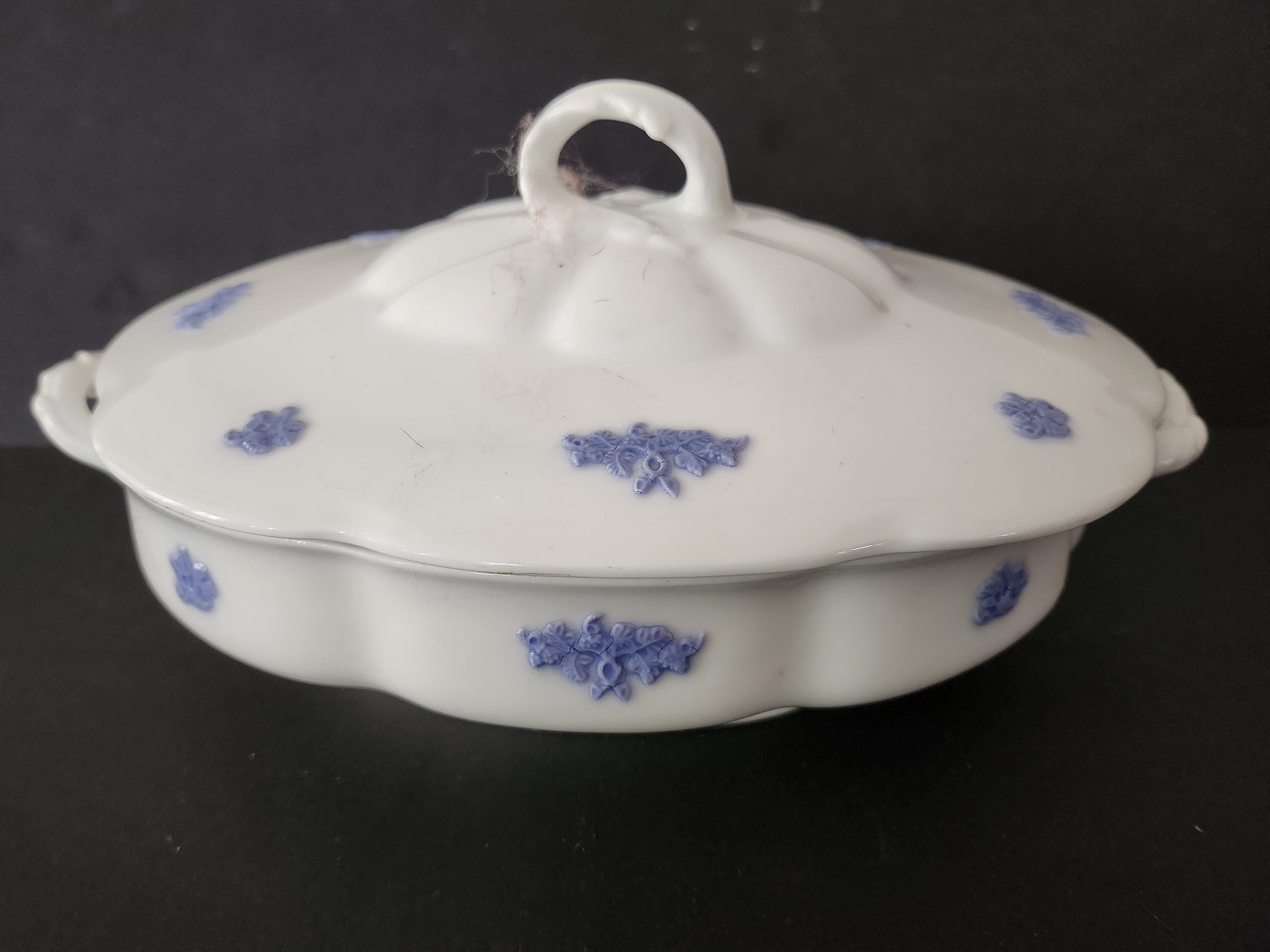 Adderly England Blue Chelsea Covered Vegetable Tureen, Antique Bone ...
