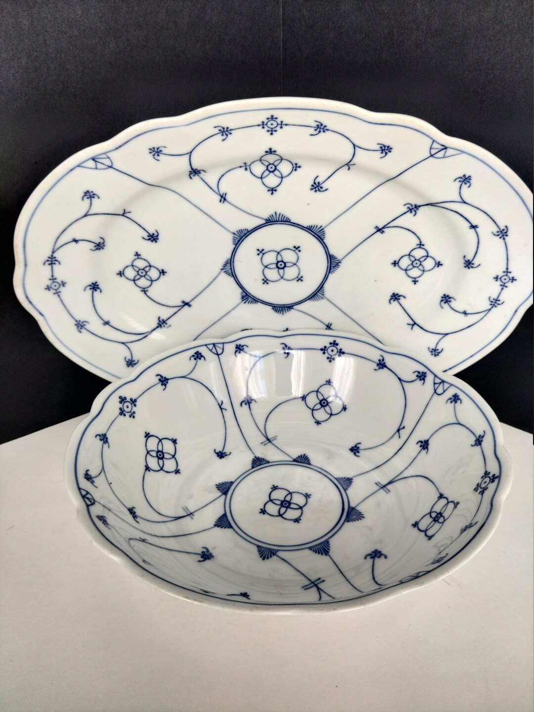 Bavaria Winterling Antique Strawflower Serving Platter and Serving Bowl ...
