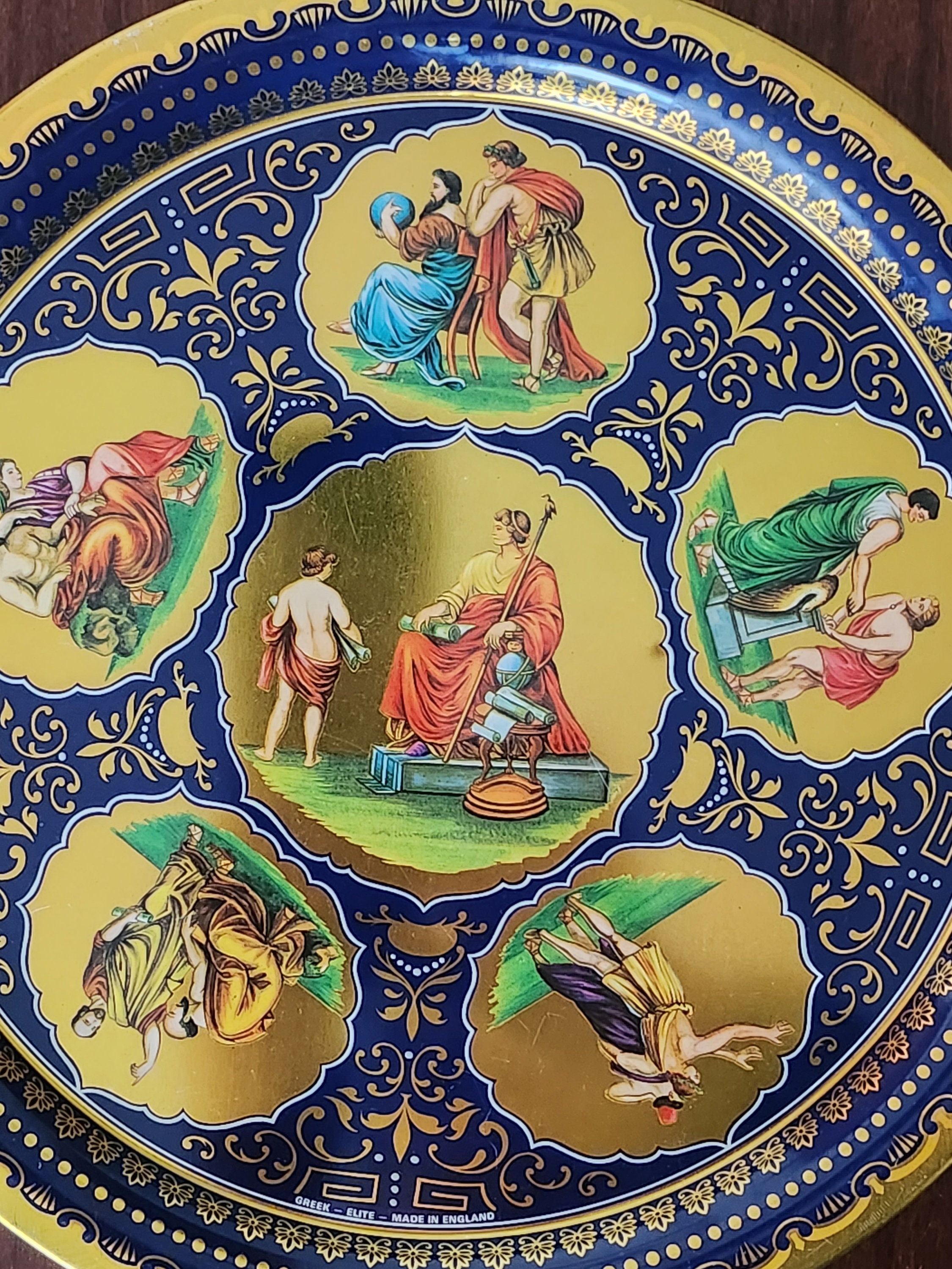 3 Vintage Decorative Elite Metal Cocktail Trays Unique Set of 3 Greek ...