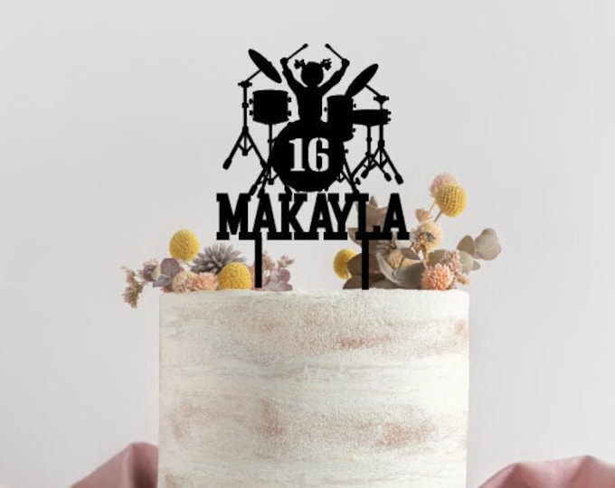 Girl Drummer Cake Topper,boy Drummer Cake Topper, Drum Cake Topper ...