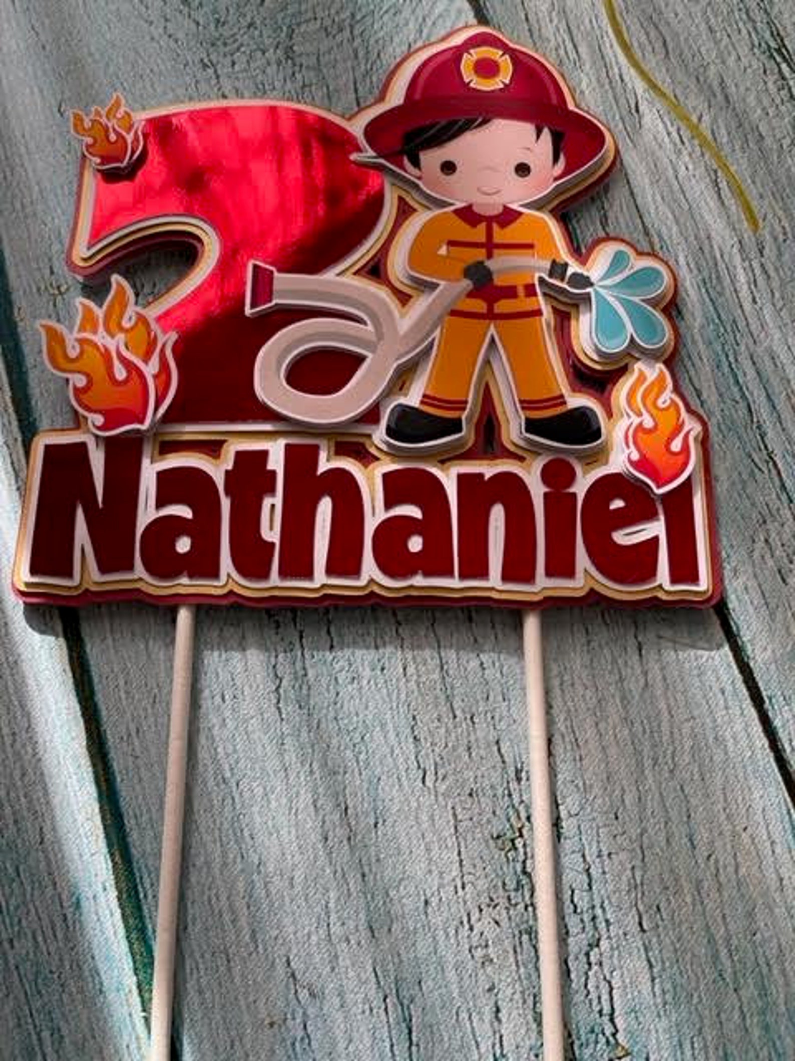 Fireman Cake Topper Firefighter Topper Fireman Party Decor - Etsy