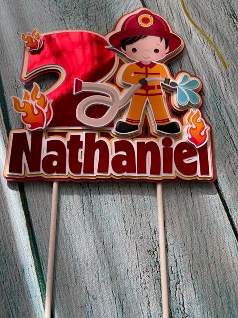 Fireman Cake Topper Firefighter Topper Fireman Party Decor - Etsy