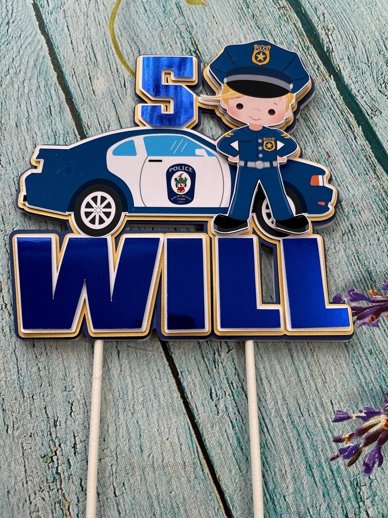 Police Cake Topper Policeman Topper Cops Party Decoration - Etsy
