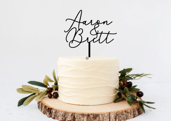 Two Names Cake Topper Wedding Cake Topper Personalized Cake - Etsy