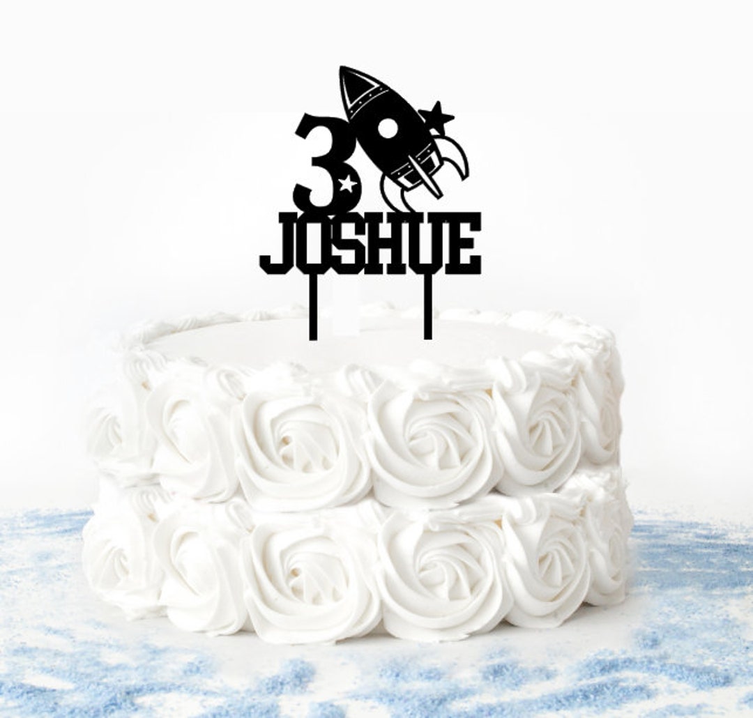 Rocket Cake Topper, Rocket Ship Cake Topper,space Party Decor, Spaceship Cake Topper, Outer ...
