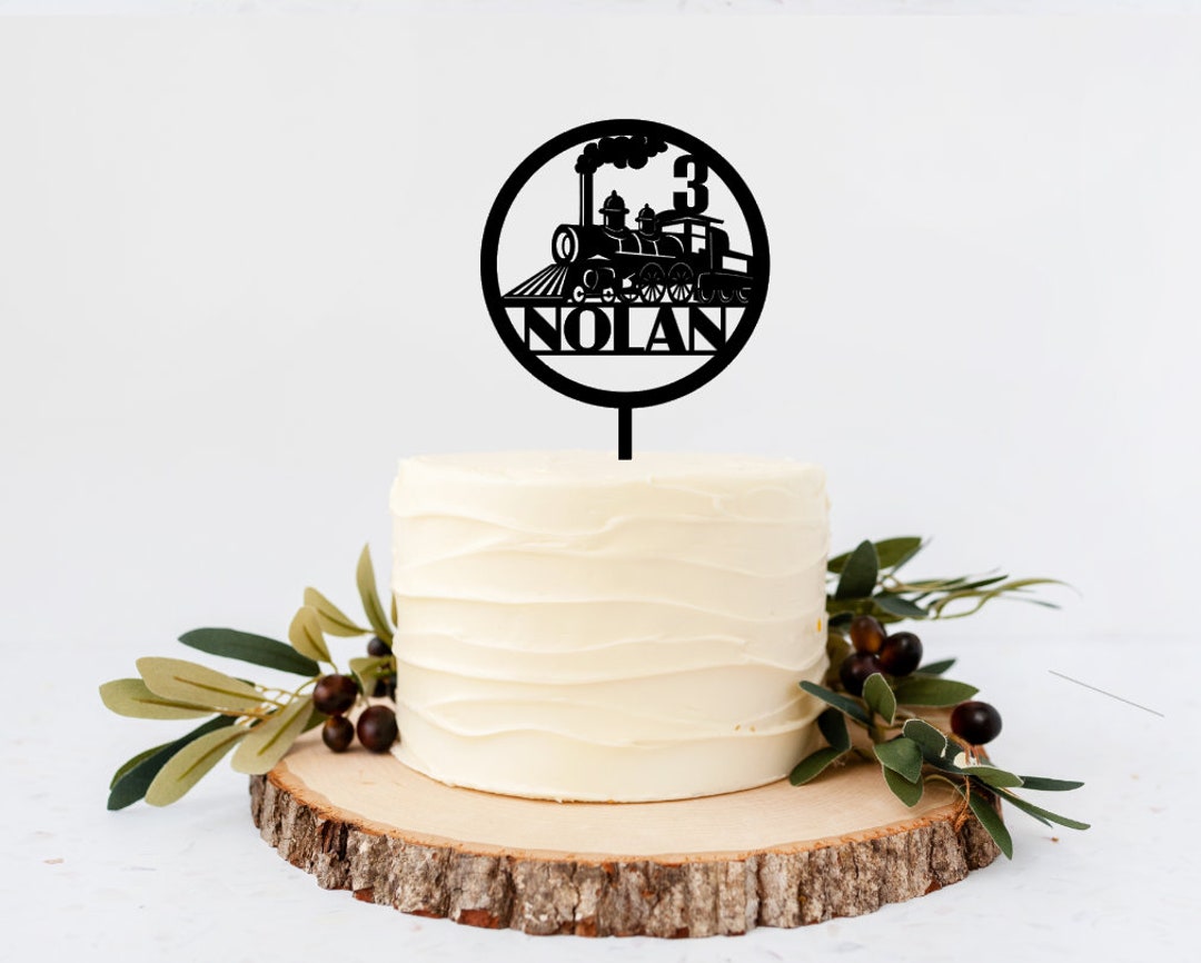 Train Cake Topper, Choo Choo Train, Locomotive Topper, Train Engineer ...