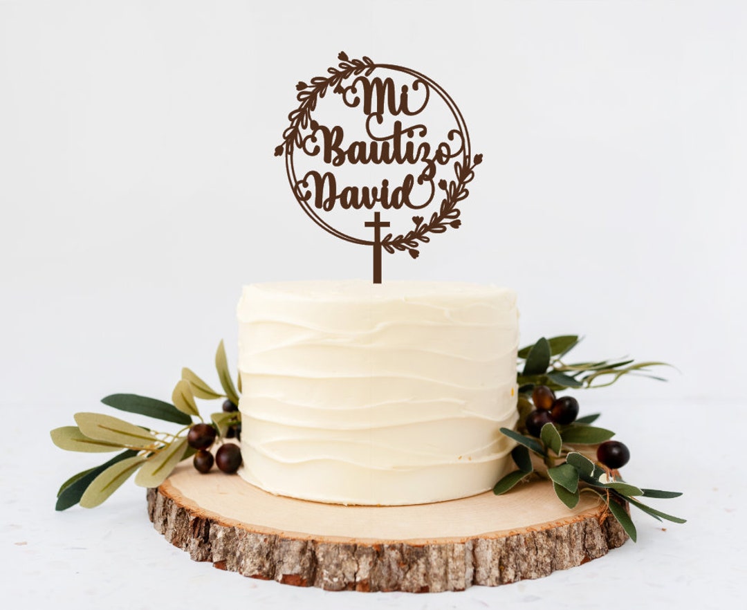 Mi Bautizo Cake Topper, Personalized Topper, Religious Party, Religious ...
