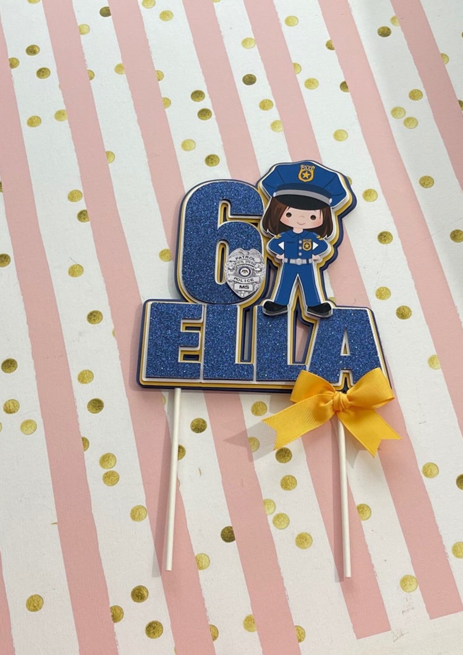 Police Cake Topper Policeman Topper Cops Party Decoration - Etsy