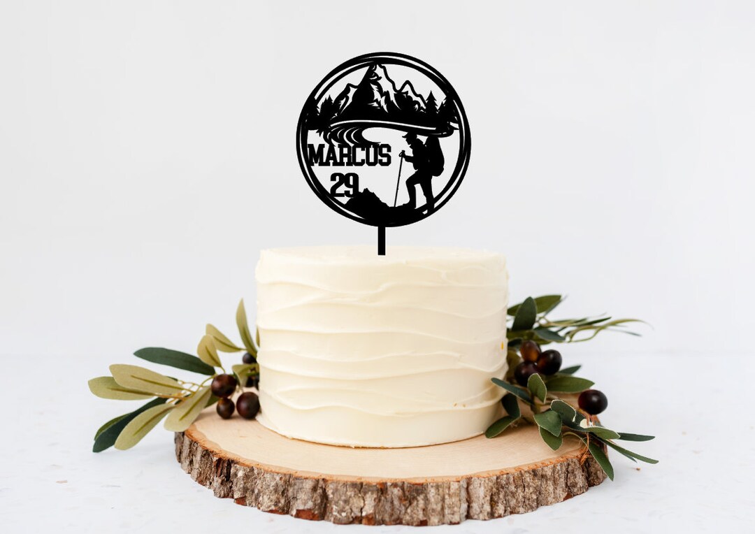Hiking Cake Topper, Hiker Cake Topper, Hiking Birthday Decoration ...