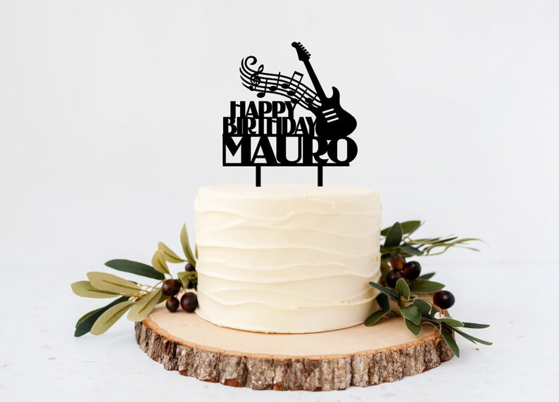 Rocker Birthday Cake Topper Personalized Guitar Cake Topper - Etsy