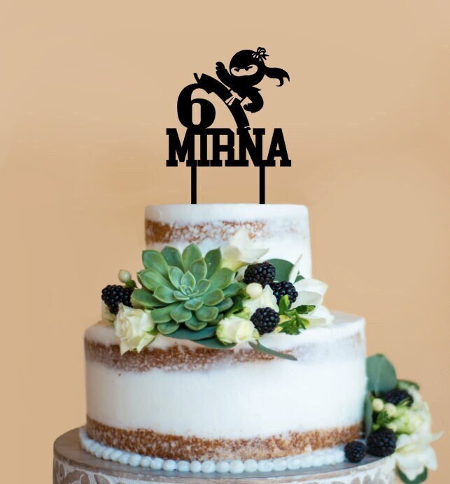 Ninja Cake Topper Ninja Party Decoration Laser Cut Cake | Etsy