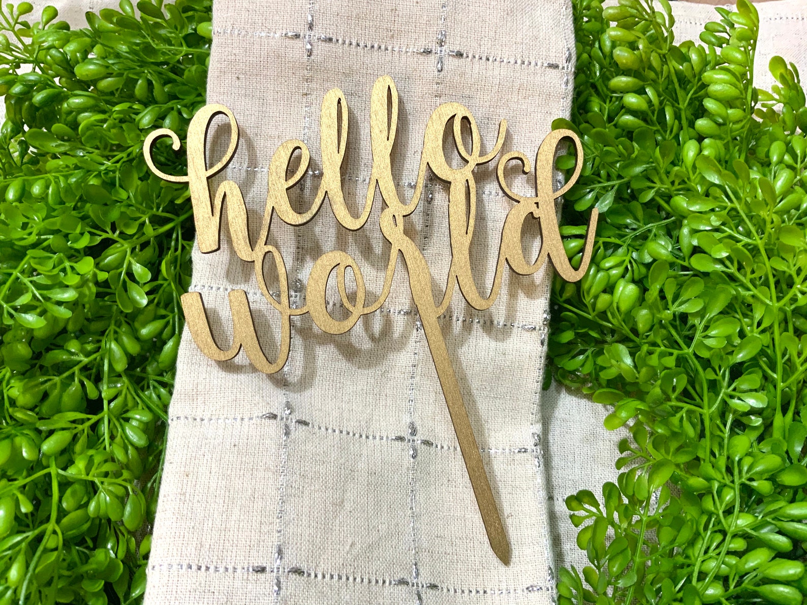 Hello World cake topper Baby shower cake topper gender | Etsy